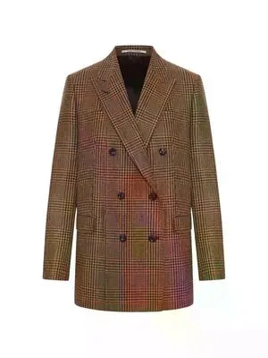 Tagliatore Double-breasted Check-pattern Blazer - Brown