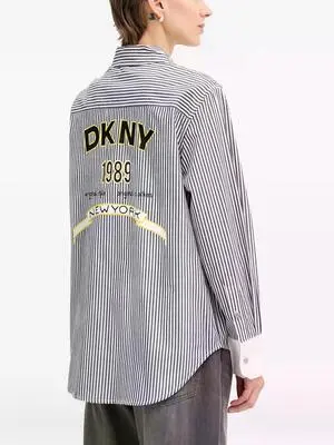 Dkny Vertical Stripe Logo Print Shirt