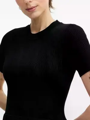 Dkny Ribbed Round-neck Mini Dress