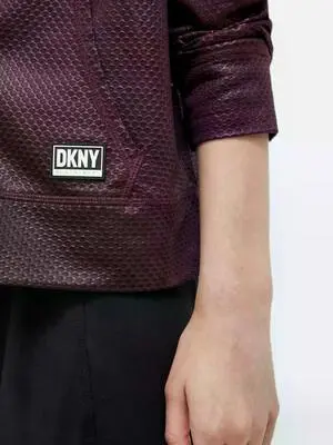 Dkny Textured Hooded Zip-up Jacket
