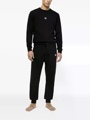 Karl Lagerfeld Monogram Cashmere-blend Loungewear Pants - Black