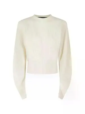 Federica Tosi Ribbed-knit Crew-neck Sweater - Neutrals