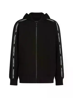 Karl Lagerfeld Logo-tape Zip-up Hoodie - Black