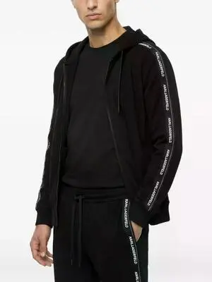 Karl Lagerfeld Logo-tape Zip-up Hoodie