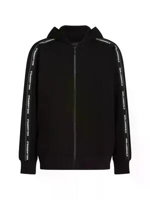 Karl Lagerfeld Logo-tape Zip-up Hoodie - Black
