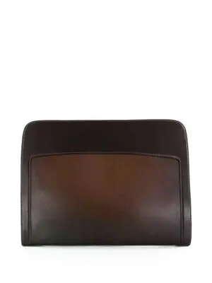 Santoni Buckle-detail Leather Clutch Bag
