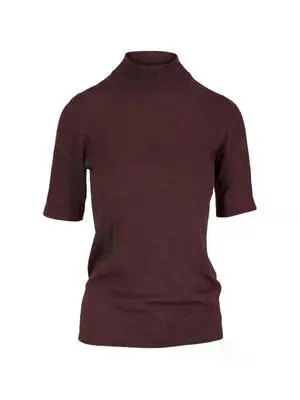 Brunello Cucinelli High-neck Short-sleeve Cashmere Sweater
