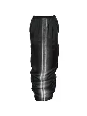 Rick Owens Gradient Effect Ruched Maxi Skirt