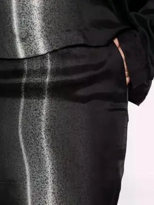 Rick Owens Gradient Effect Ruched Maxi Skirt