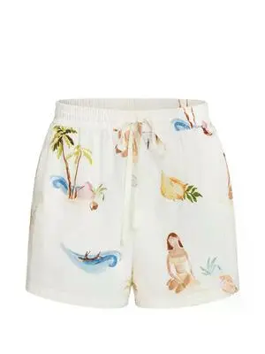 Seafolly Graphic Print Drawstring Shorts