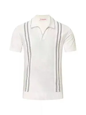 Orlebar Brown Horton Stripe-detailing Polo-collar T-shirt - White