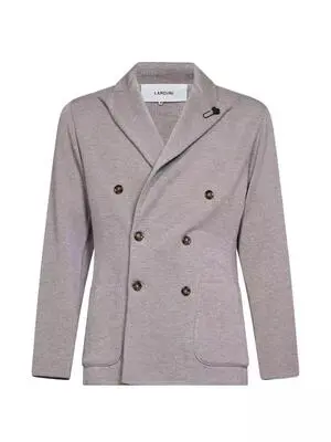 LARDINI Peak-lapel Double-breasted Blazer - Grey