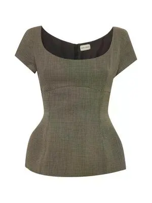 Magda Butrym Textured Flared Bustier Top
