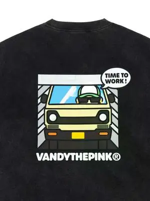 VANDYTHEPINK Time To Work" Graphic Print T-shirt