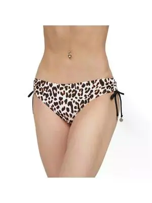 Dkny Leopard-print Side-tie Bikini Bottoms - White