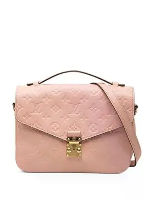 LOUIS VUITTON Louis Vuitton Monogram Empreinte Pochette Metis Satchel Pink