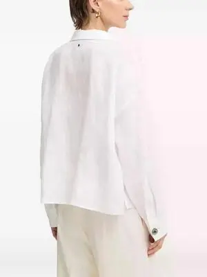 Emporio Armani Armani Exchange Linen Poplin Long-sleeve Shirt - White