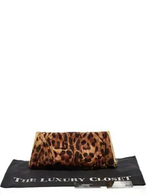 DOLCE & GABBANA Pleated Leopard-print Clutch Bag