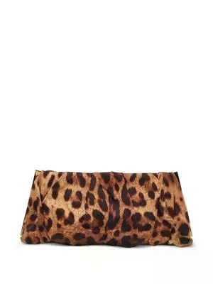 DOLCE & GABBANA Dolce & Gabbana Pleated Leopard-Print Clutch Bag