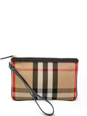 Burberry Vintage Check Wristlet Clutch Bag - Neutrals