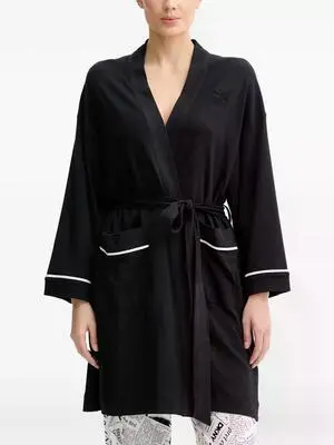 Dkny Tie-fastening Robe - Black
