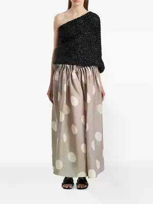 Khaite Polka-dot Skirt - Neutrals