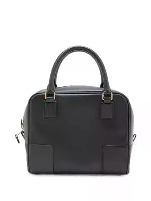 Loewe 2000-2026 Leather Amazona Square 19 Satchel - Black