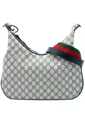 Gucci 2016-2026 Large Gg Supreme Web Attache Crossbody Bag - Neutrals