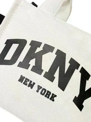 Dkny Logo-print Canvas Tote Bag - White