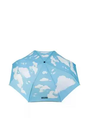 Moschino Cloud-print Telescopic Umbrella Blue