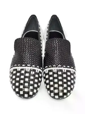 STUART WEITZMAN Riviera Woven Loafers - Black