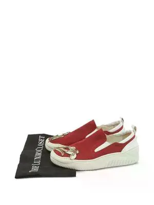 N°21 Embellished Floral-patch Slip-on Sneakers