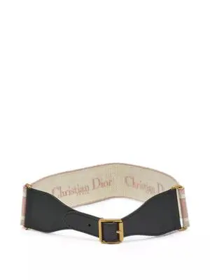 Dior 2020 Logo-embroidered Buckle Belt - Black