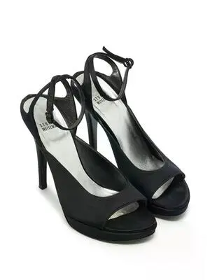 STUART WEITZMAN Satin Peep-toe Ankle-strap Platform Stiletto Sandals