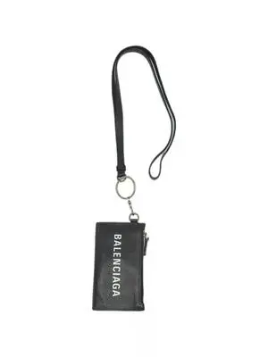 Balenciaga Cash Lanyard Card Holder - Black