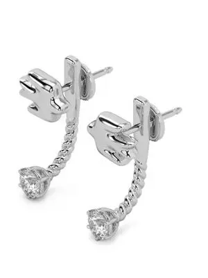 SOLO FOR DIAMONDS Bird-motif Diamond Earrings - Silver