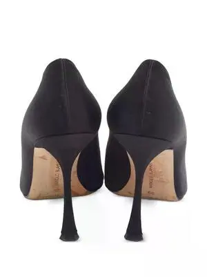 Manolo Blahnik Satin Star Embellished Stiletto Pumps