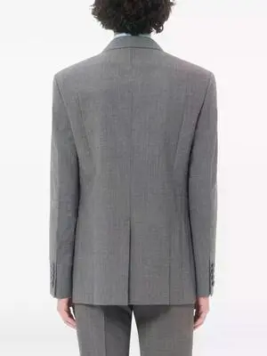 Valentino Garavani Double-breasted Jacket In Mouliné Wool With Pressed Crease - Grey