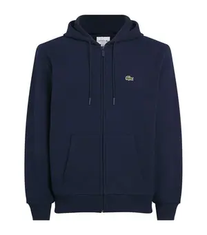 Lacoste Fleece Zip-up Hoodie - Navy
