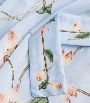 Agua Bendita Cotton-silk Lavanda Navegante Pareo - Blue