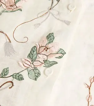 Agua Bendita Cecilia Navegante Embroidered Linen Shirt