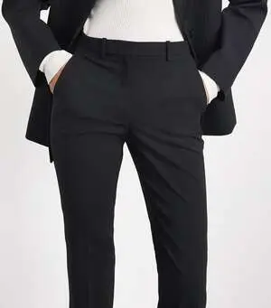 Theory Wool Flared Trousers - Black