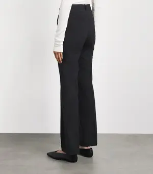 Theory Wool Flared Trousers - Black