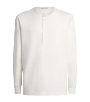 Studio Nicholson Cotton Henley T-shirt - White