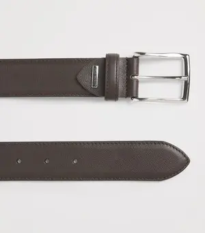 Corneliani Leather Belt With Dollar Print