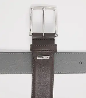Corneliani Leather Belt With Dollar Print