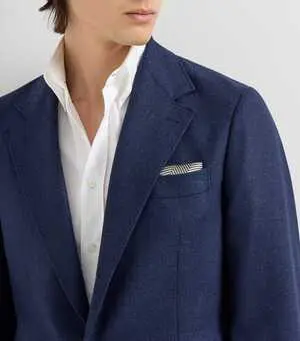 Brunello Cucinelli Silk Chevron Pocket Square