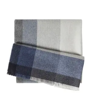 Brunello Cucinelli Wool-cashmere Striped Scarf - Blue