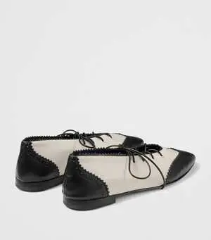 JIMMY CHOO Margot Leather Lace-up Flats