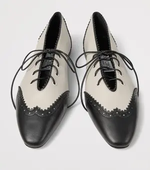 JIMMY CHOO Margot Leather Lace-up Flats
